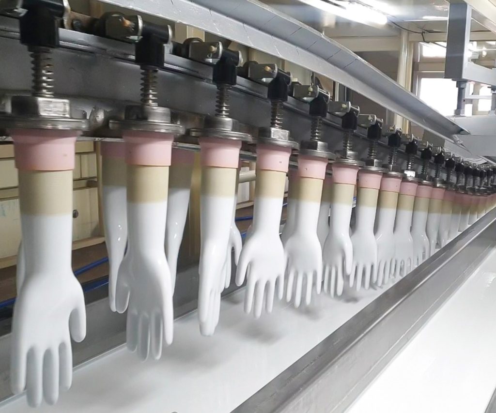 Colored rubber gloves from a household rubber gloves brand, rubberlab